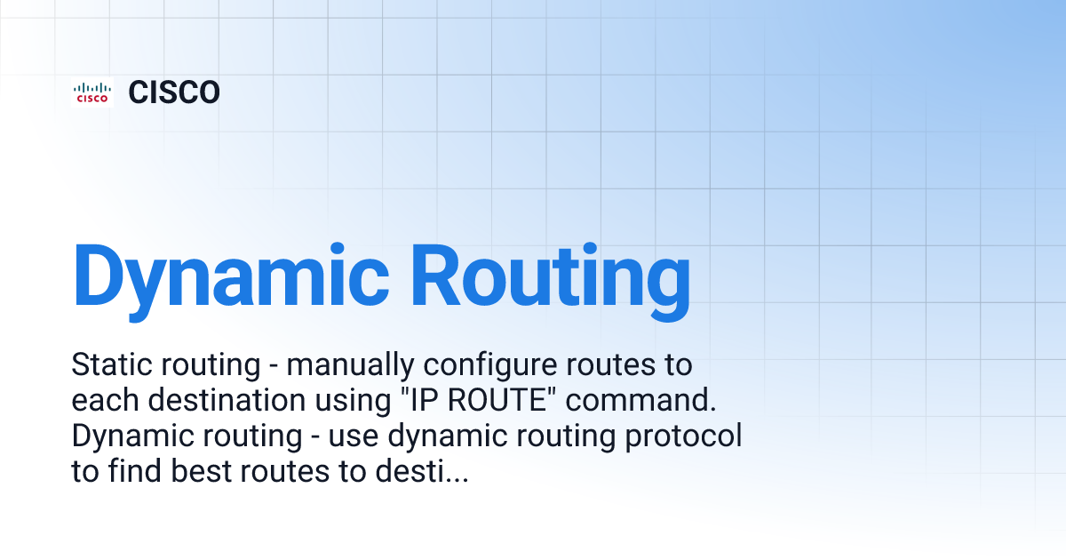 Dynamic Routing | CISCO